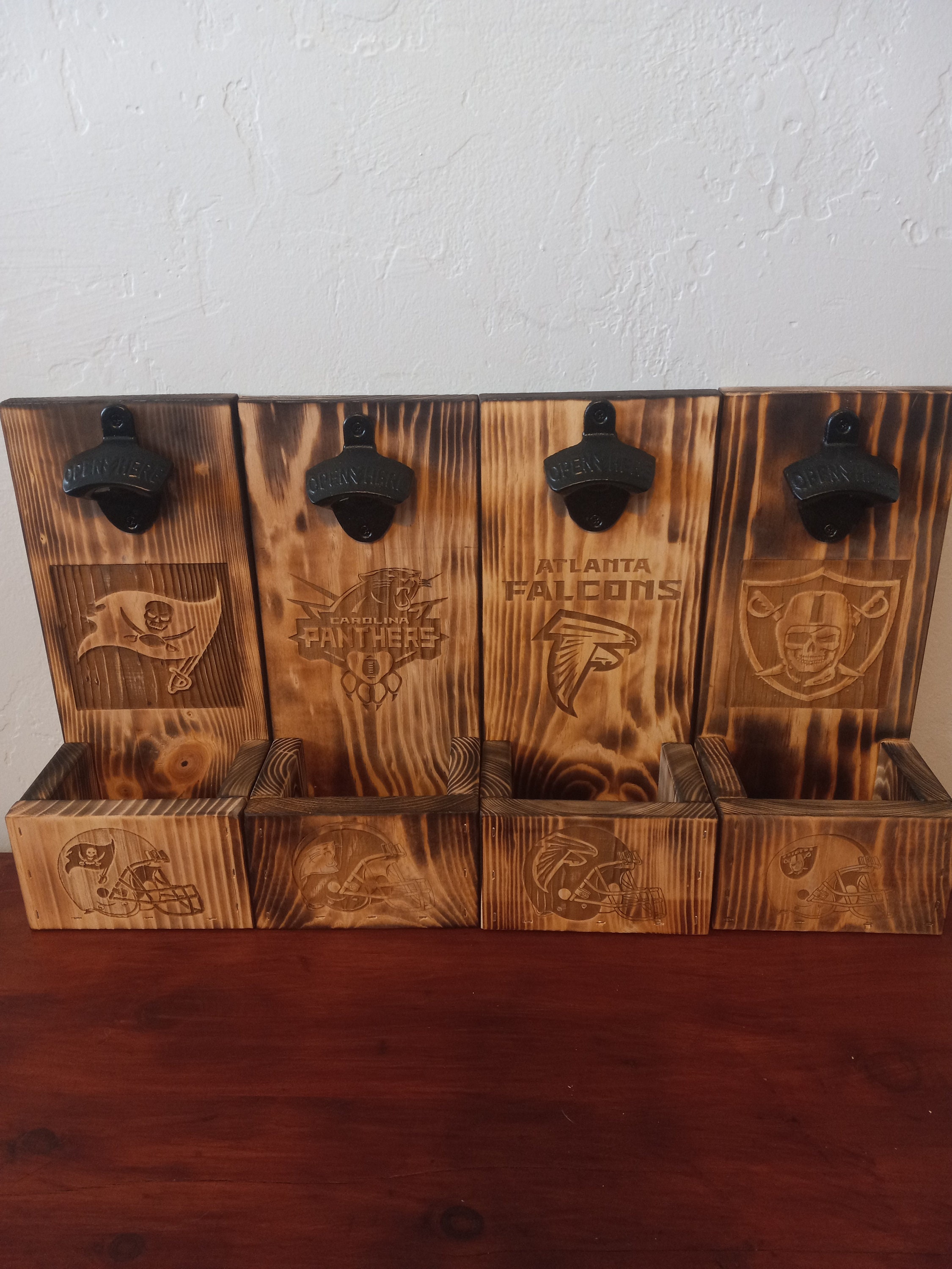 Rustic "nfl" Bottle Opener (any Sports Team) - Etsy