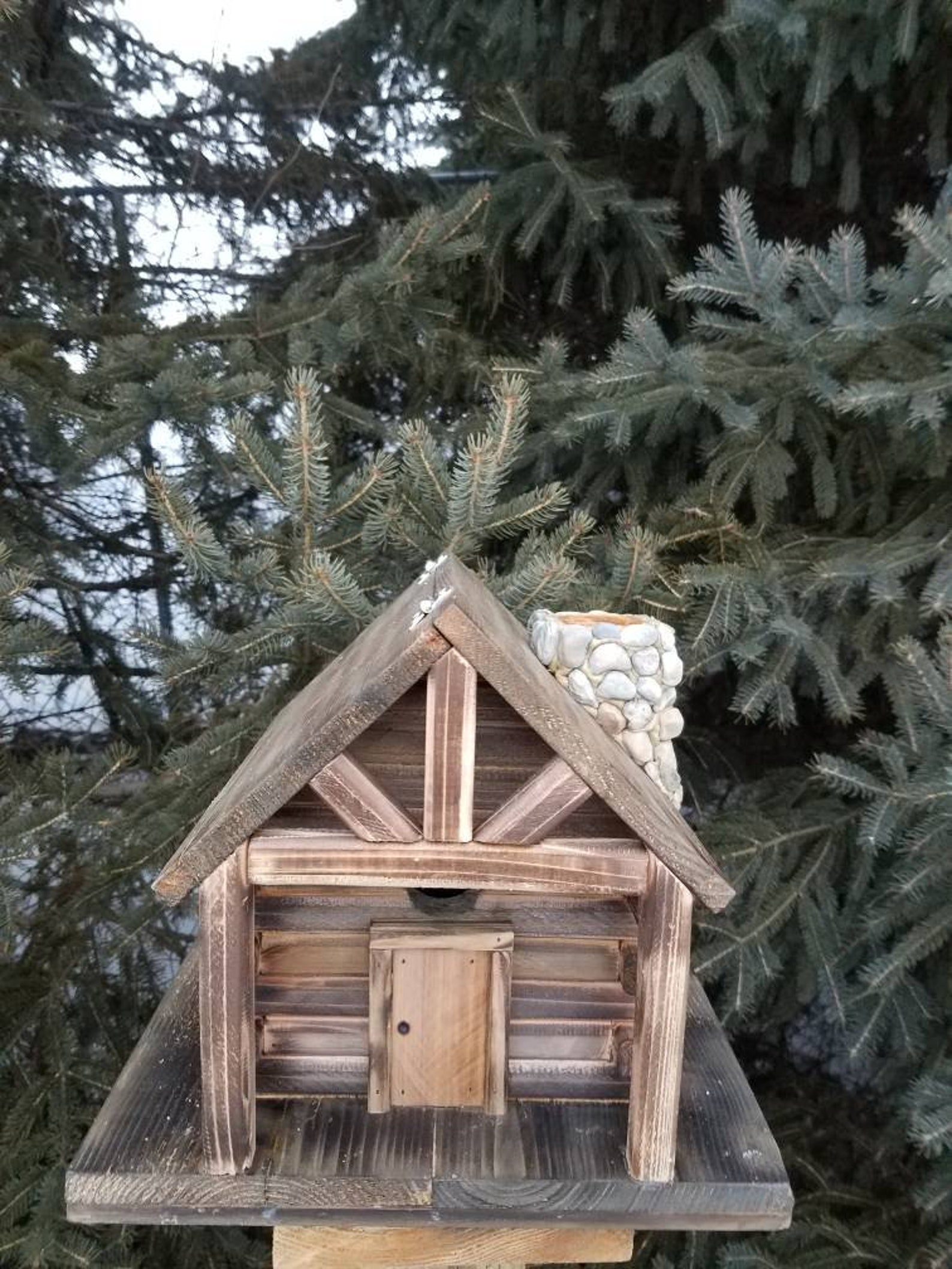 Log Cabin Bird House - Etsy