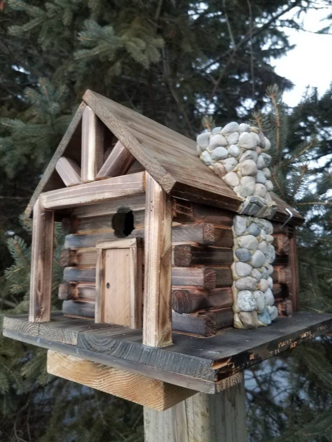 Log Cabin Bird House - Etsy