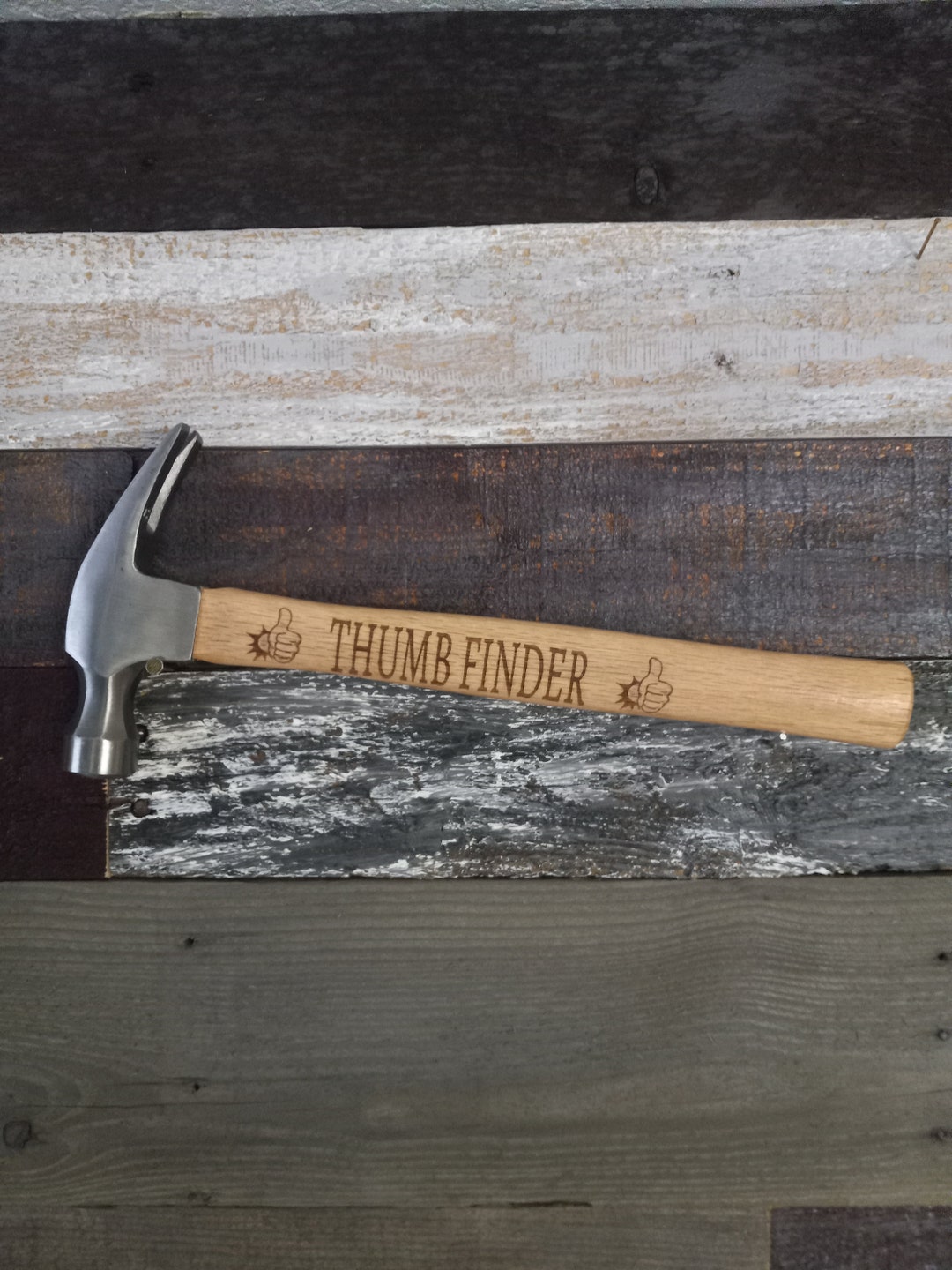 Engraved Hickory Hammer: "thumb Finder", Gift for Craftsman - Etsy
