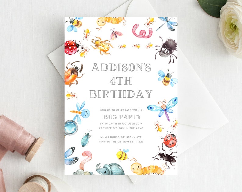 4th Birthday Invitation INSTANT DOWNLOAD Fourth Birthday Invite ...