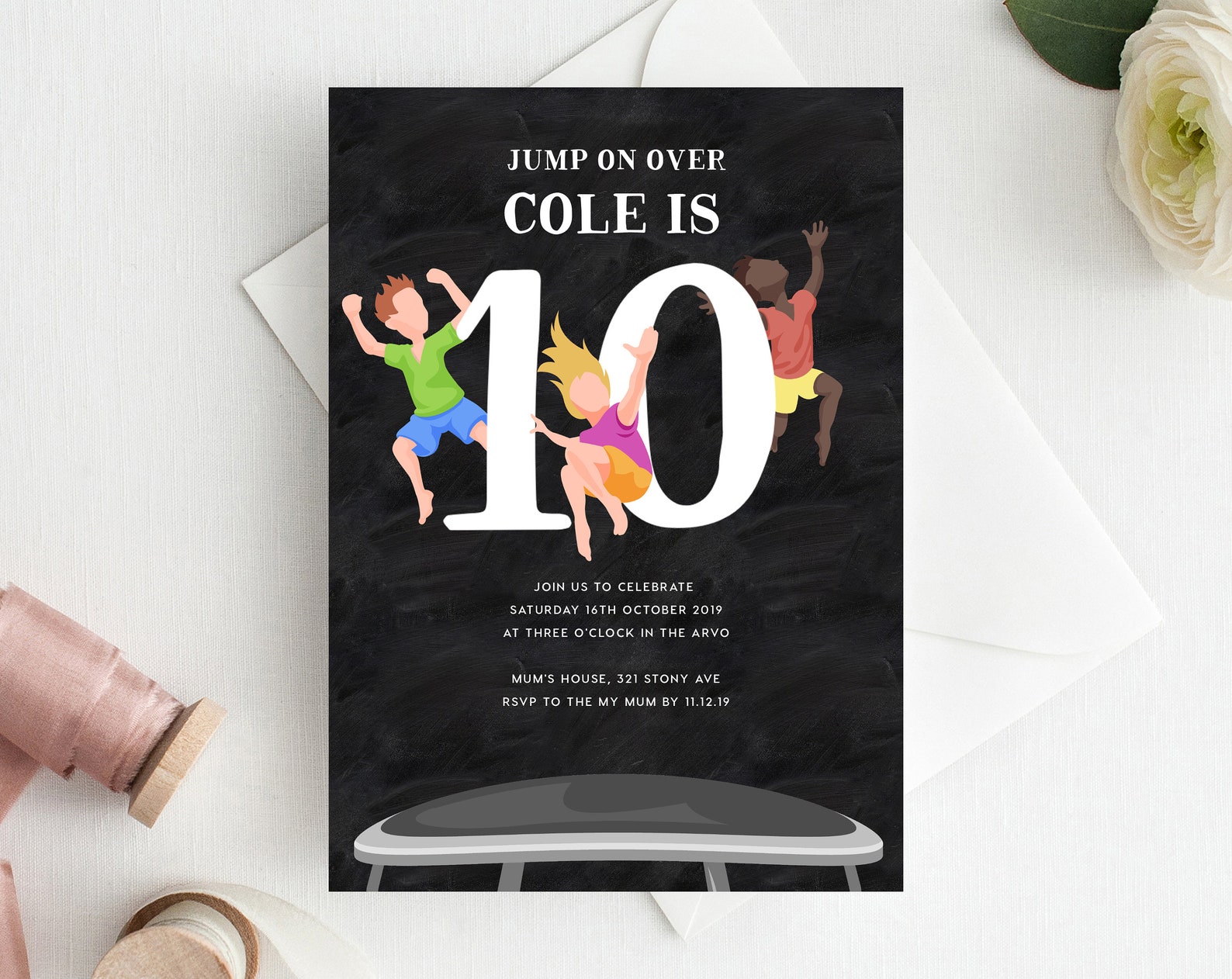 10th Birthday Invitation INSTANT DOWNLOAD Tenth Birthday Etsy