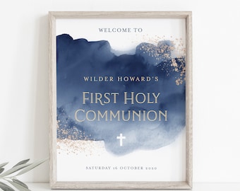 First Holy Communion Welcome Sign INSTANT DOWNLOAD Boy - Etsy