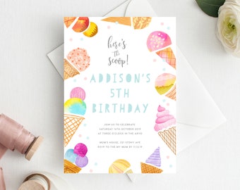 Ice Cream Invitation - Etsy