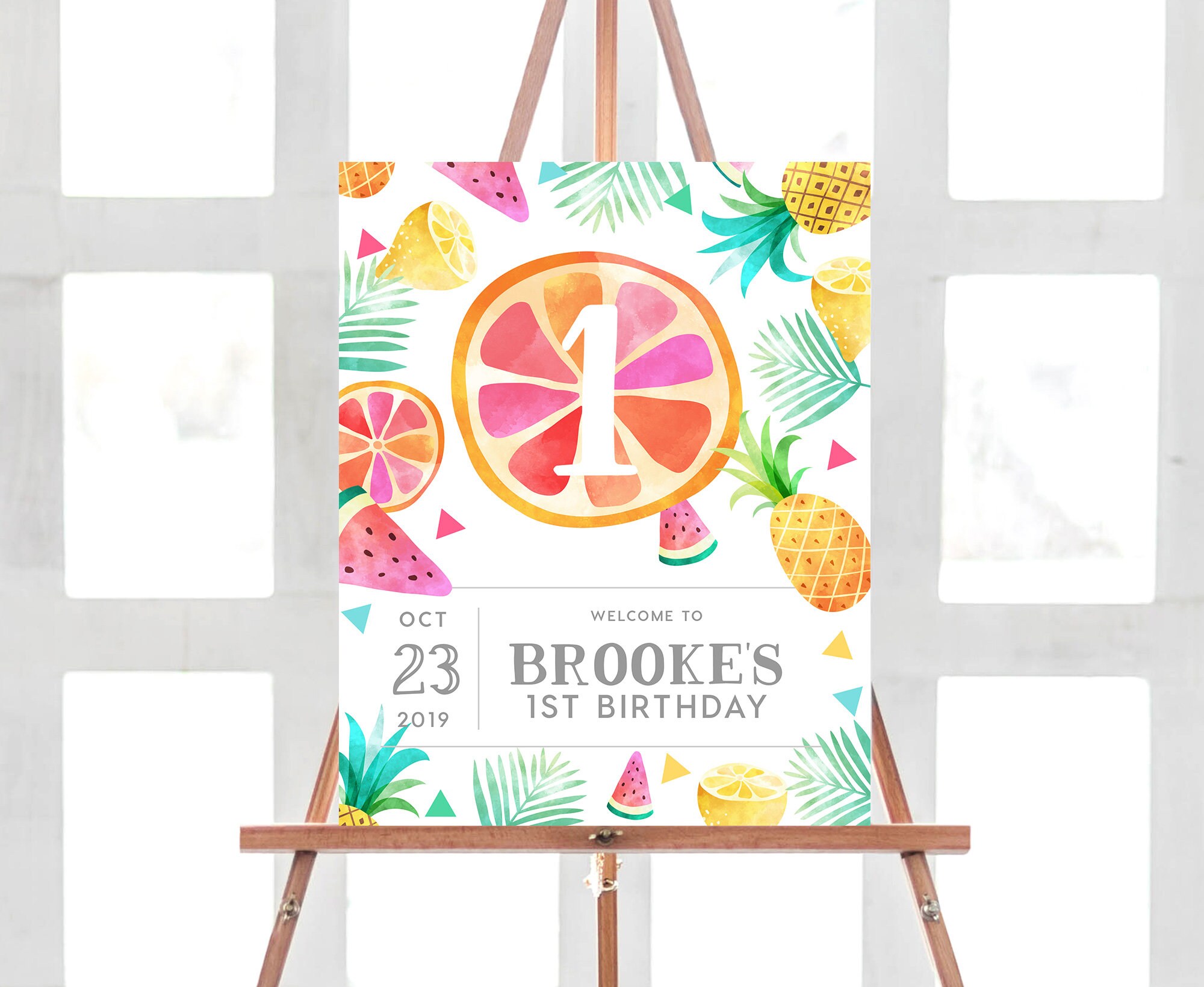 Fruit Birthday Welcome Sign INSTANT DOWNLOAD, Printable Welcome Sign ...