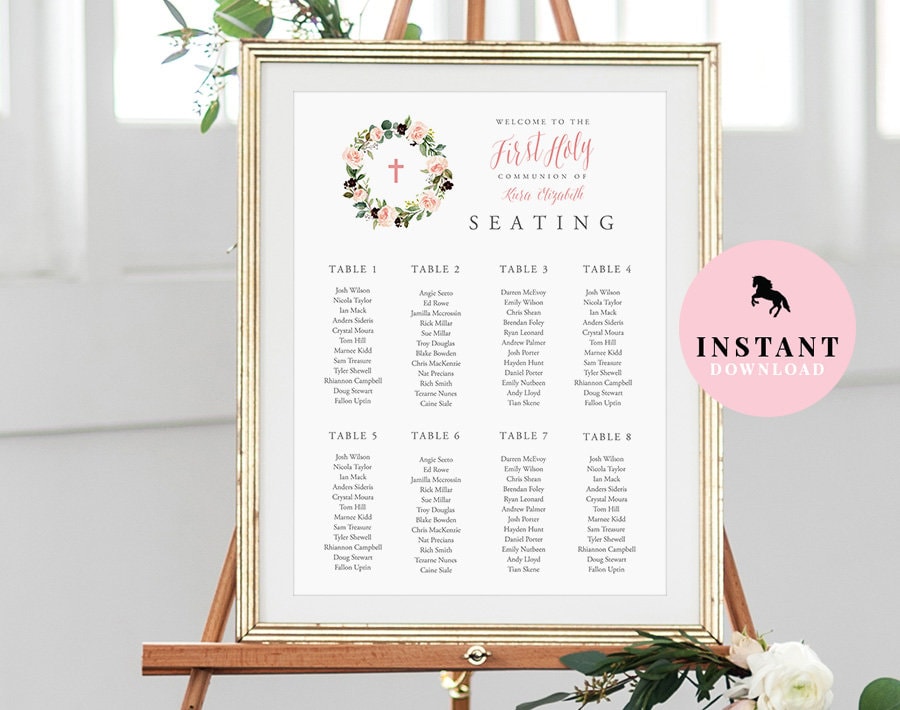 Seating Chart First Communion INSTANT DOWNLOAD 1st Holy Communion Party ...