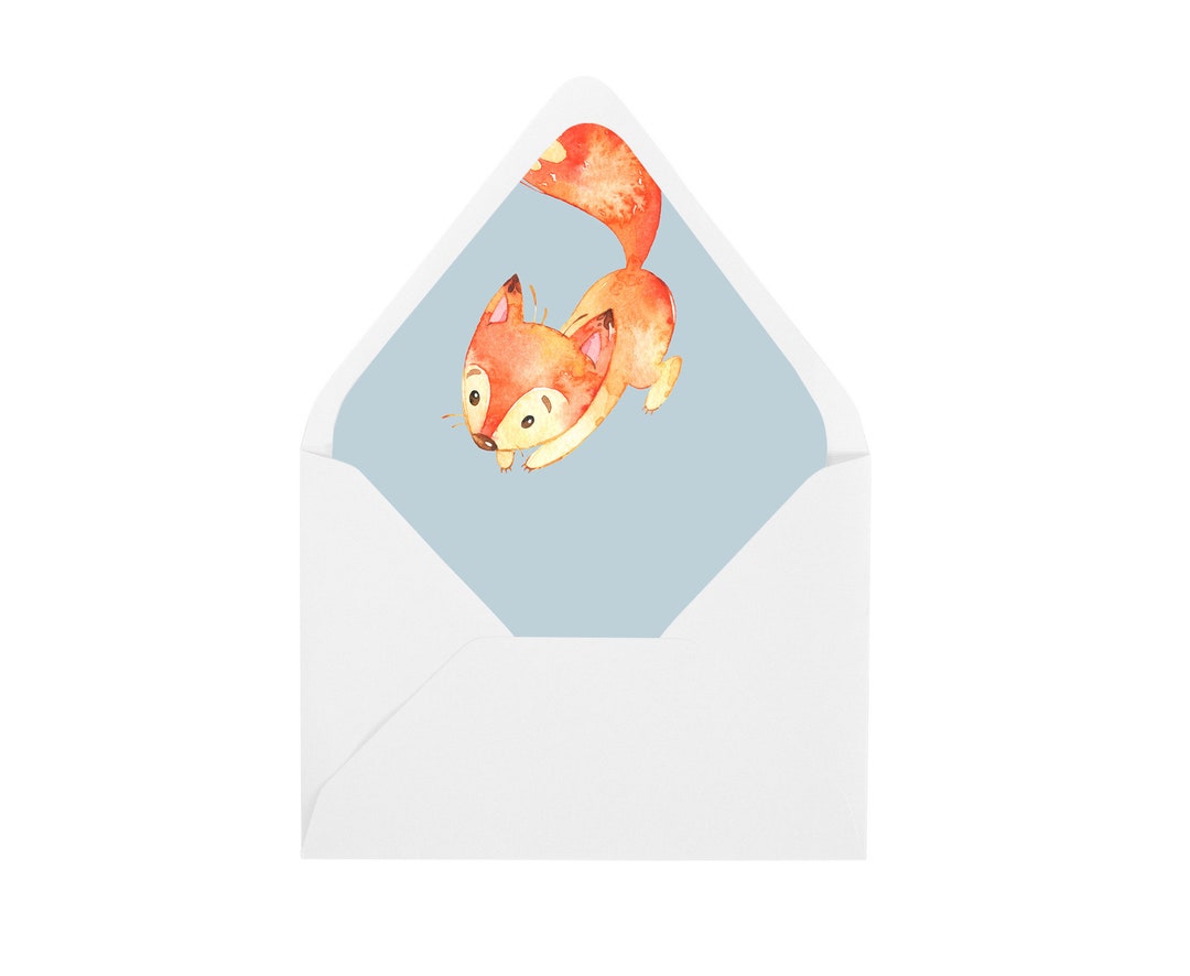 Fox Envelope Liner INSTANT DOWNLOAD Envelope Liners, Birthday ...