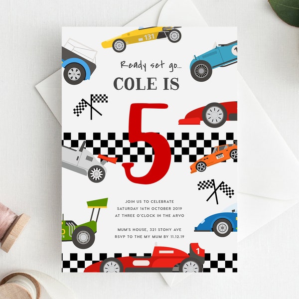 Racer Invitation - Etsy