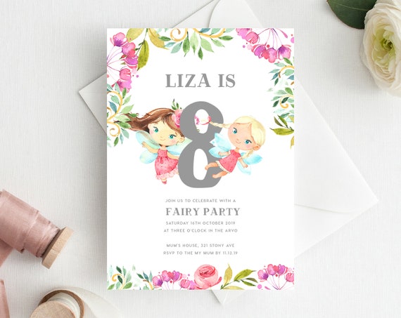 8th Birthday Invitation INSTANT DOWNLOAD Eighth Birthday | Etsy