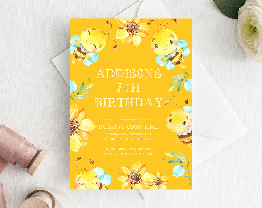 7th Birthday Invitation INSTANT DOWNLOAD Seventh Birthday Invite ...