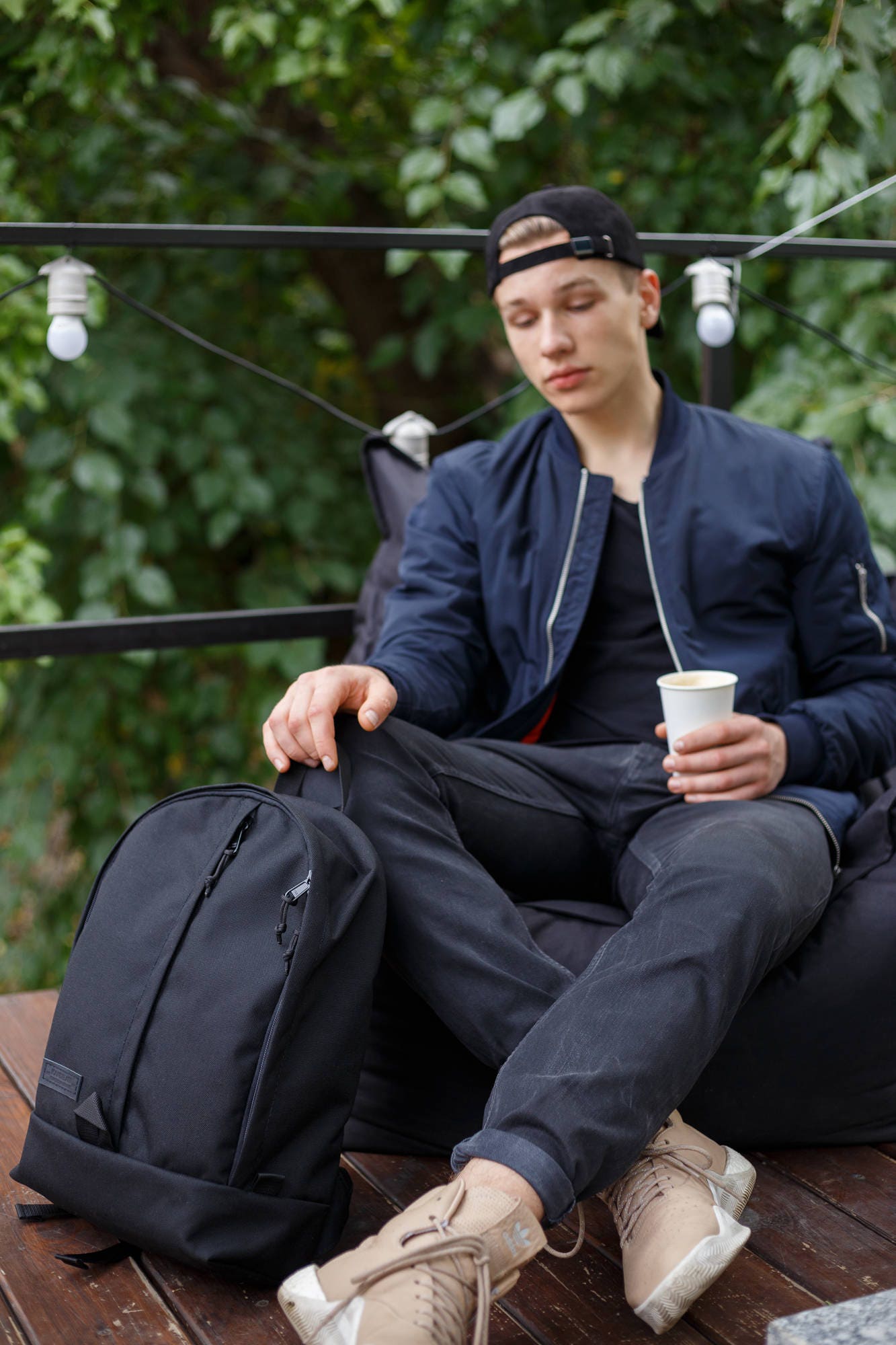 Daypack Black Backpack / Total Black Pack | Etsy