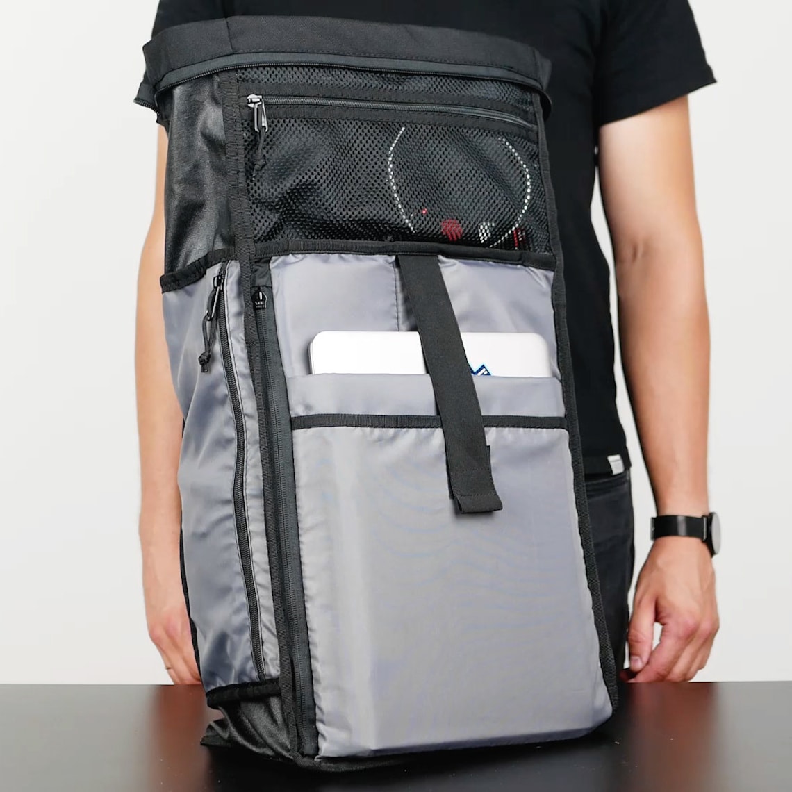 Roll Top Cordura Backpack Black Men's Backpack Large - Etsy
