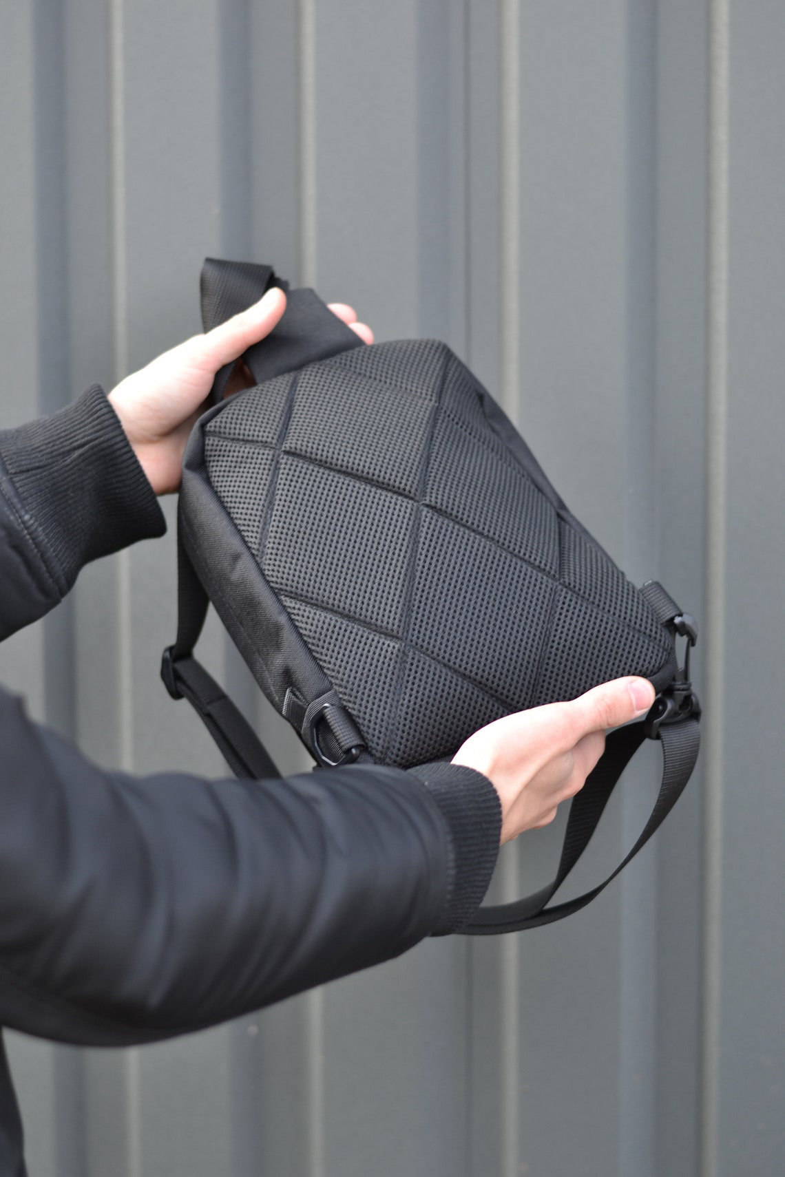 Sling Bag Black / Large Shoulder Bag / Travel Bag / Bag for Men / Gifts ...