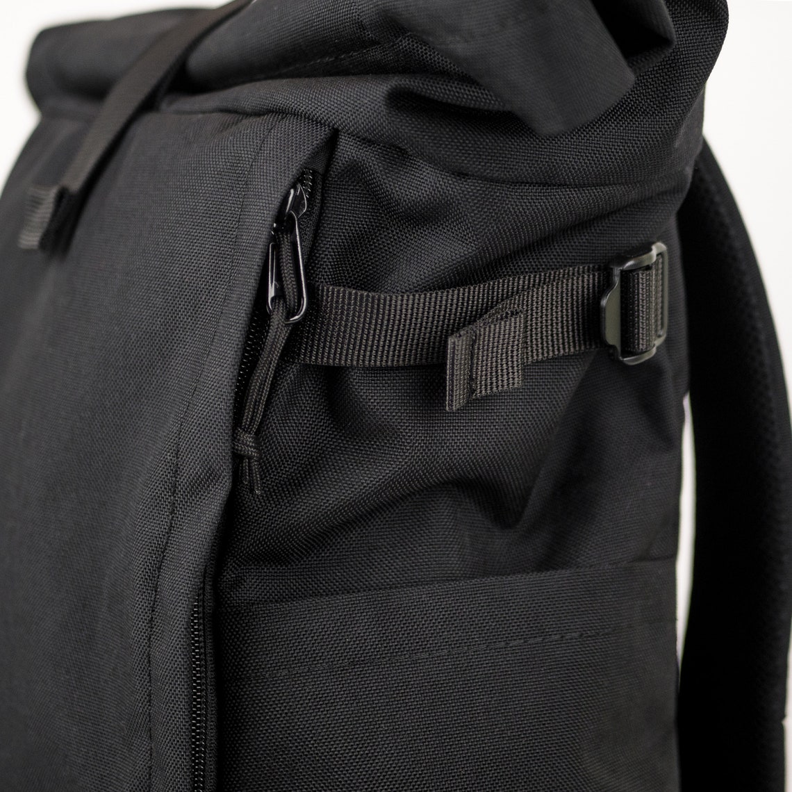 Roll Top Cordura Backpack Black Men's Backpack Large - Etsy