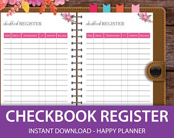 Printable Checkbook Register - Etsy