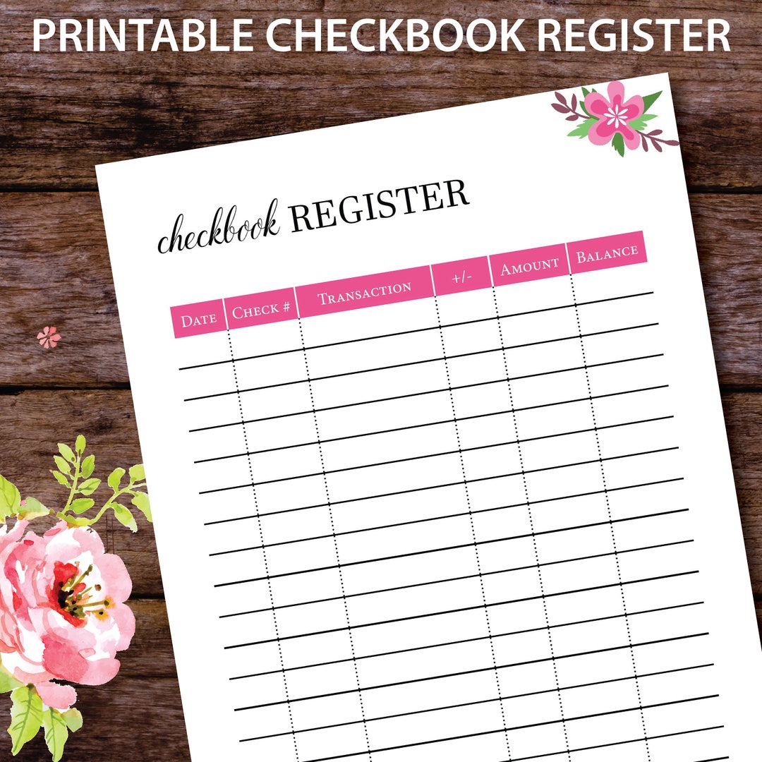 Checkbook Register Check Register A5 Planner Inserts - Etsy
