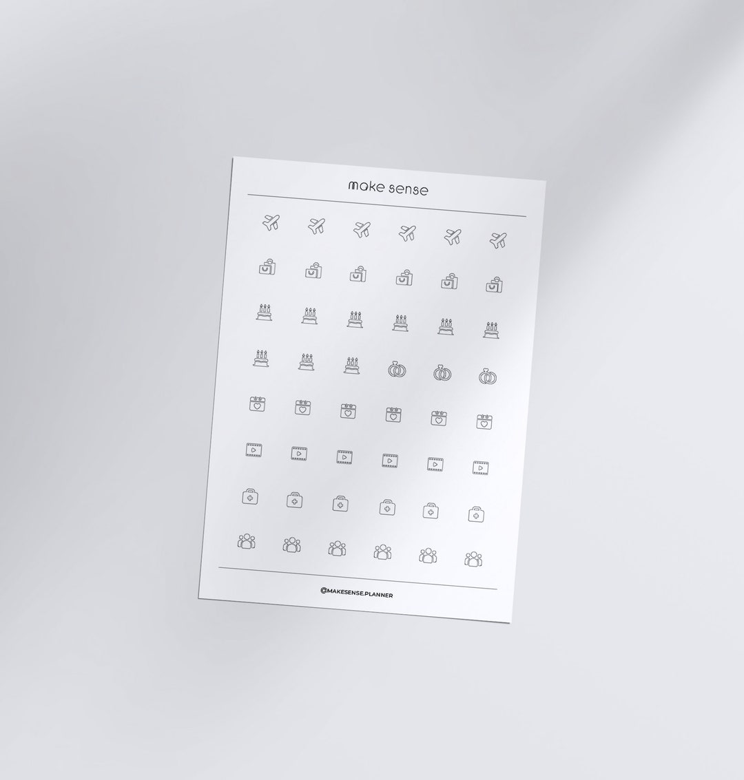 Clear Mini Icon Sticker Sheets Transparent Stickers - Etsy