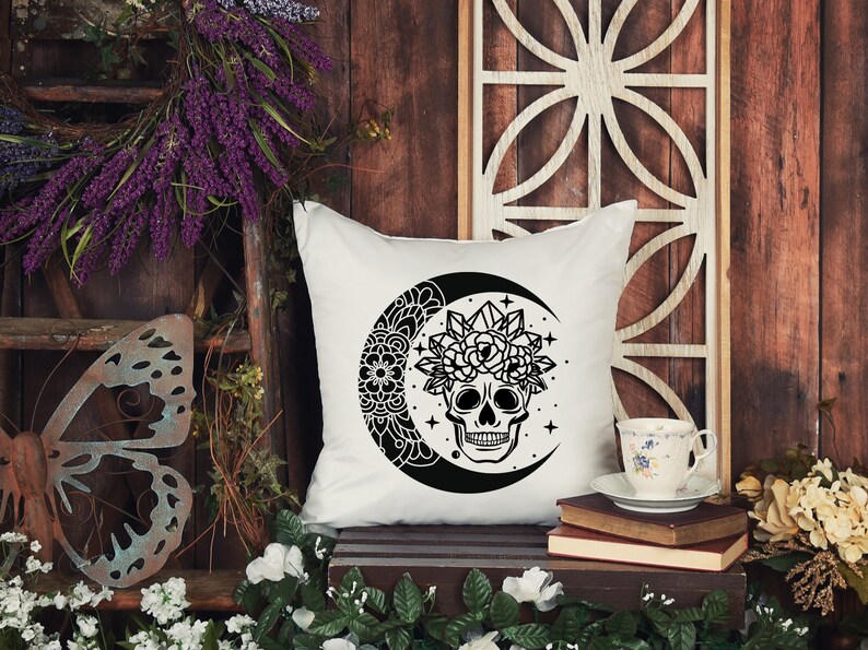 Skull & Moon SVG / Moon SVG / Mandala Moon SVG / Cricut - Etsy