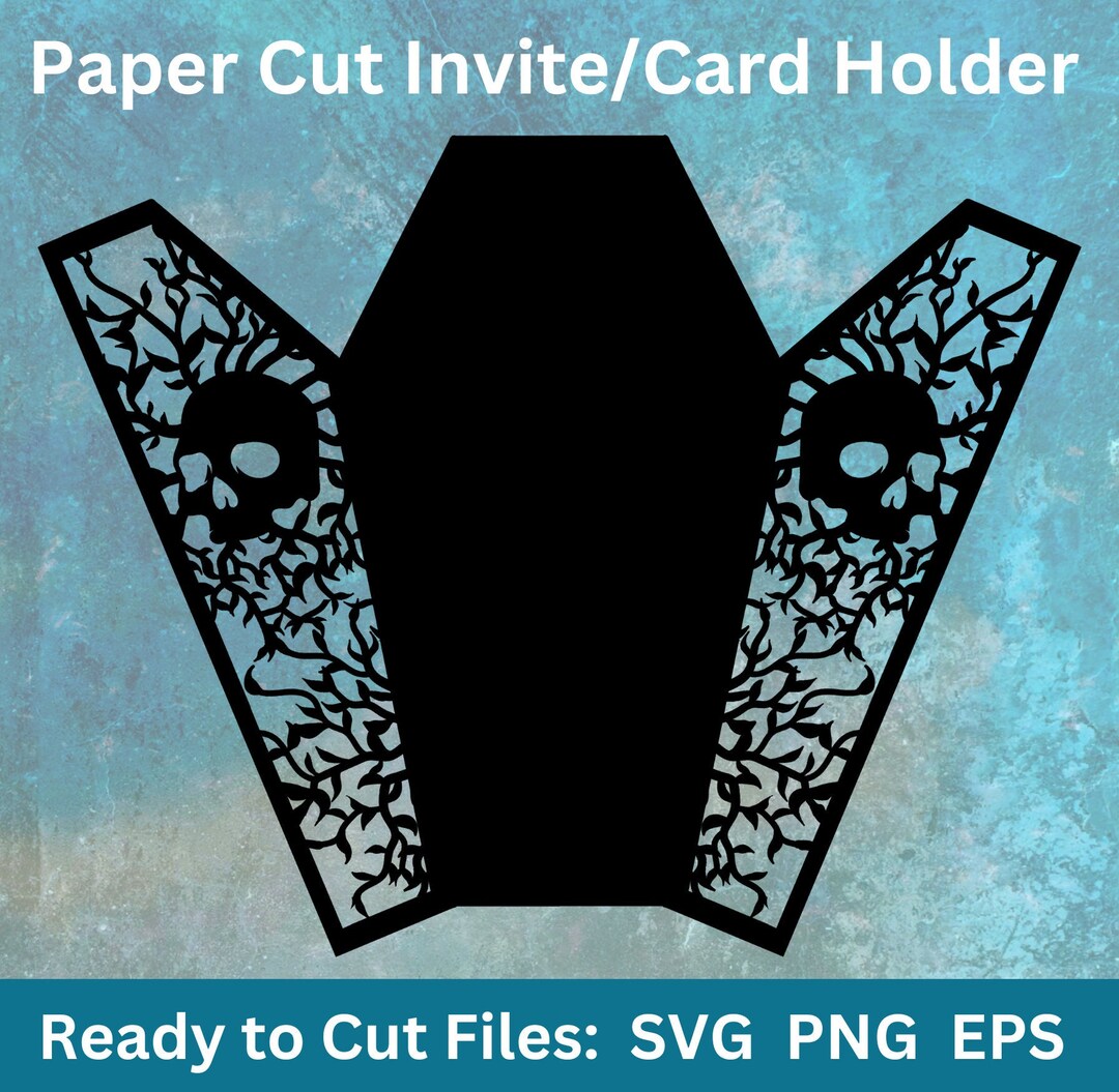 Gatefold Skull Coffin Wedding Invitation SVG | Gothic Bride Cricut Cut ...