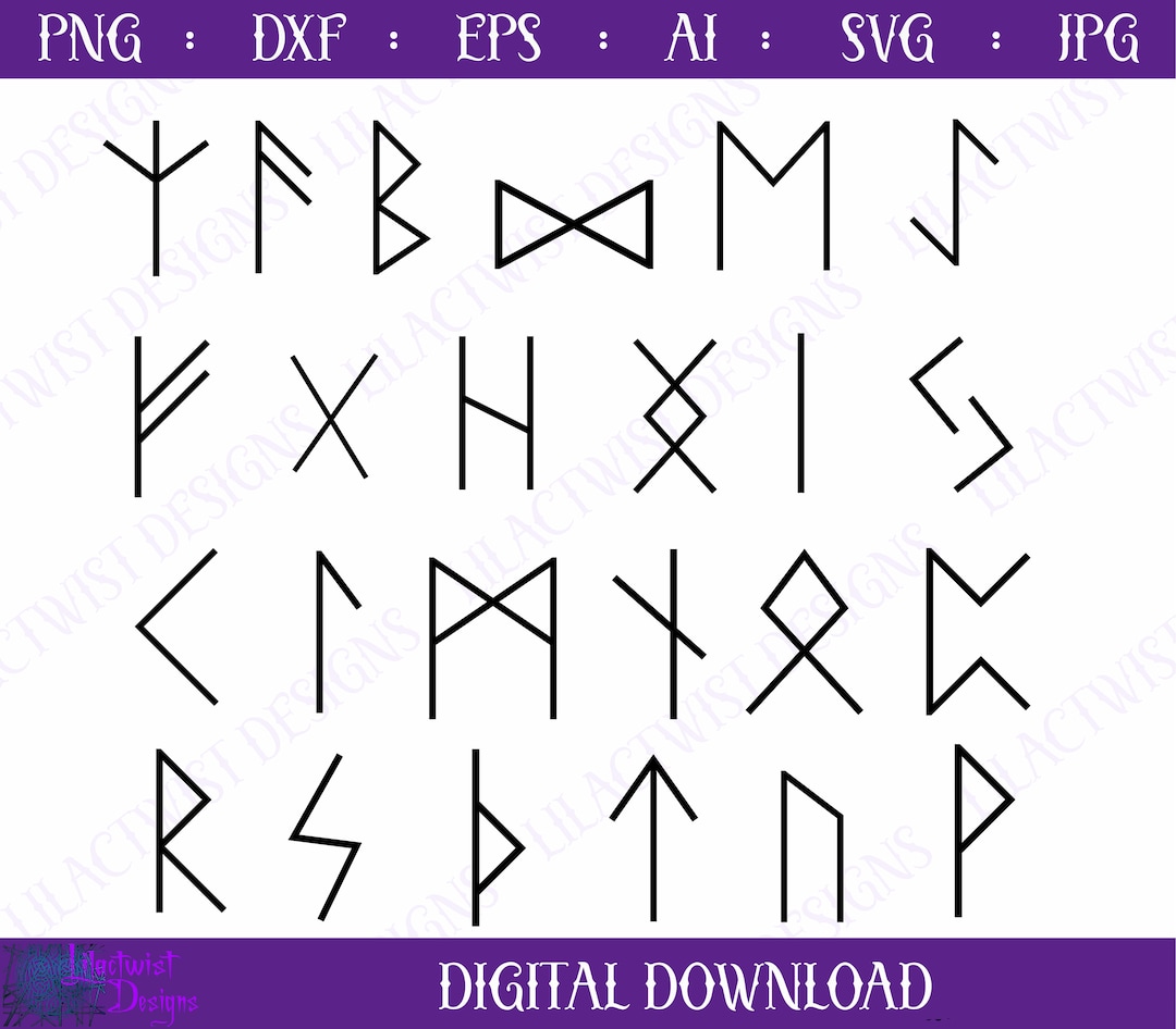 Nordic Runes Svg Cutting Files, Viking Runes Svg, Viking Alphabet Svg ...