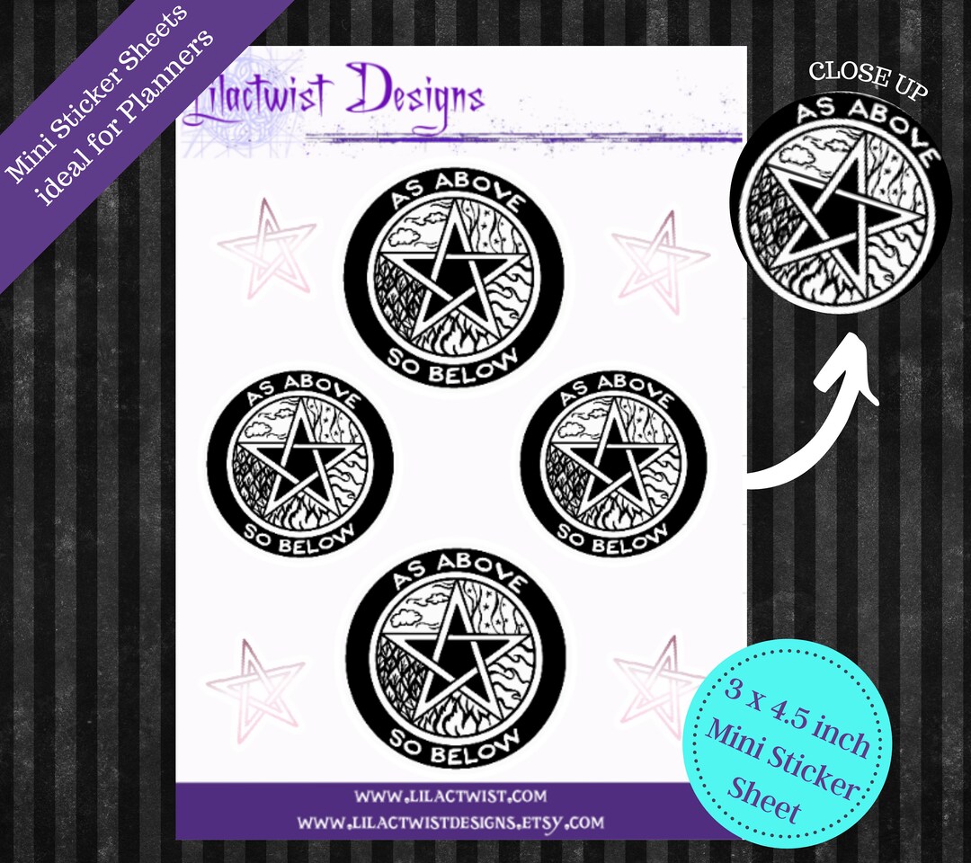 As Above so Below Mini Sticker Sheet Pagan Witchy Planner - Etsy