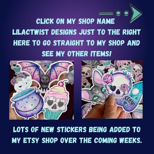 Witchy Gloss Vinyl Sticker Sphynx Cat, Rose Skull or Planchette Witch ...