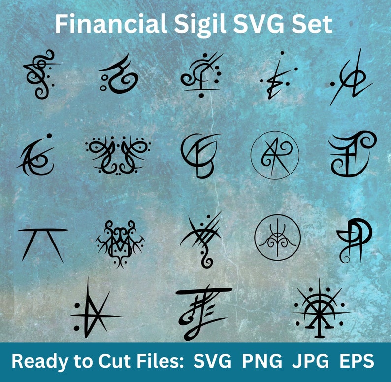 Magic Sigils SVG Cutting Files, Money Attraction Sigil Symbols Svg ...