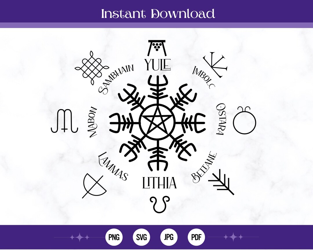 Pagan Wheel of the Year Svg Cutting Files, Pagan Calendar, Pagan Wheel ...