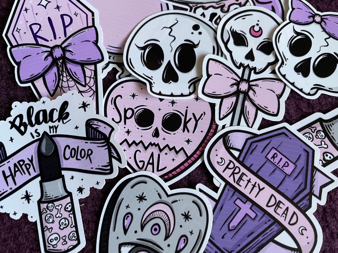Cute & Creepy 'spooky Girl' Vinyl Sticker Set Witch Magic Spiritual ...