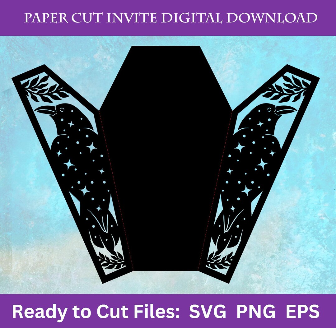 Raven Coffin Invitation Cut File, Gothic Wedding (SVG/PNG/EPS) - Etsy