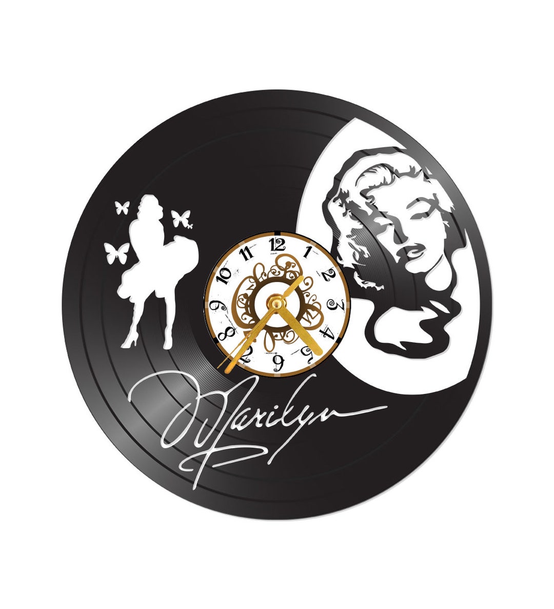 Vinyl Record Clock ** FREE SHIPPING** Marilyn - Records for Wall ...