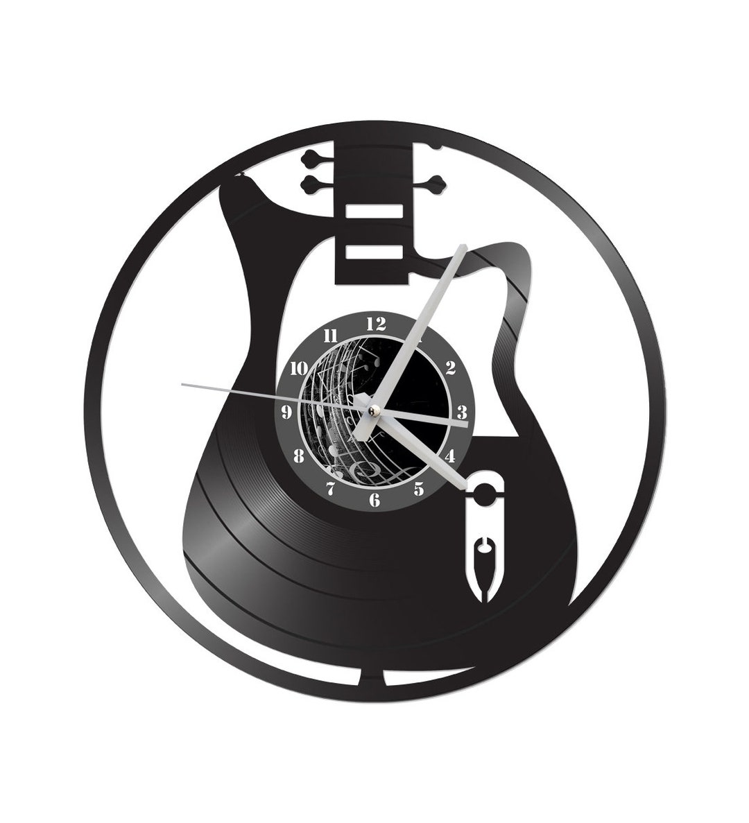 Vinyl Record Clock - Bass Guitar Gift - Bass Guitar Vinyl Record Clock ...