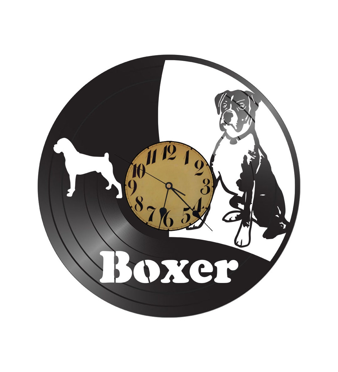 FREE SHIPPING!! Boxer Dog Pet Themed Vinyl Album Record Clock Made in ...