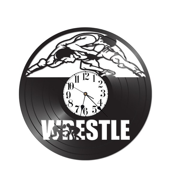 Wrestling Clock Vinyl Record Clock Wrestling Decor | Etsy