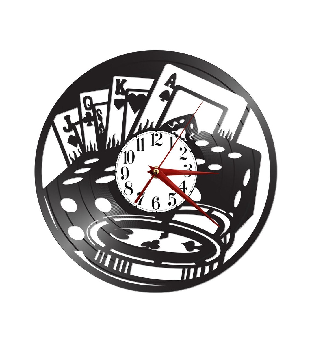 FREE Shipping!!repurposed Vinyl Record Clock Poker/casino Night - Etsy