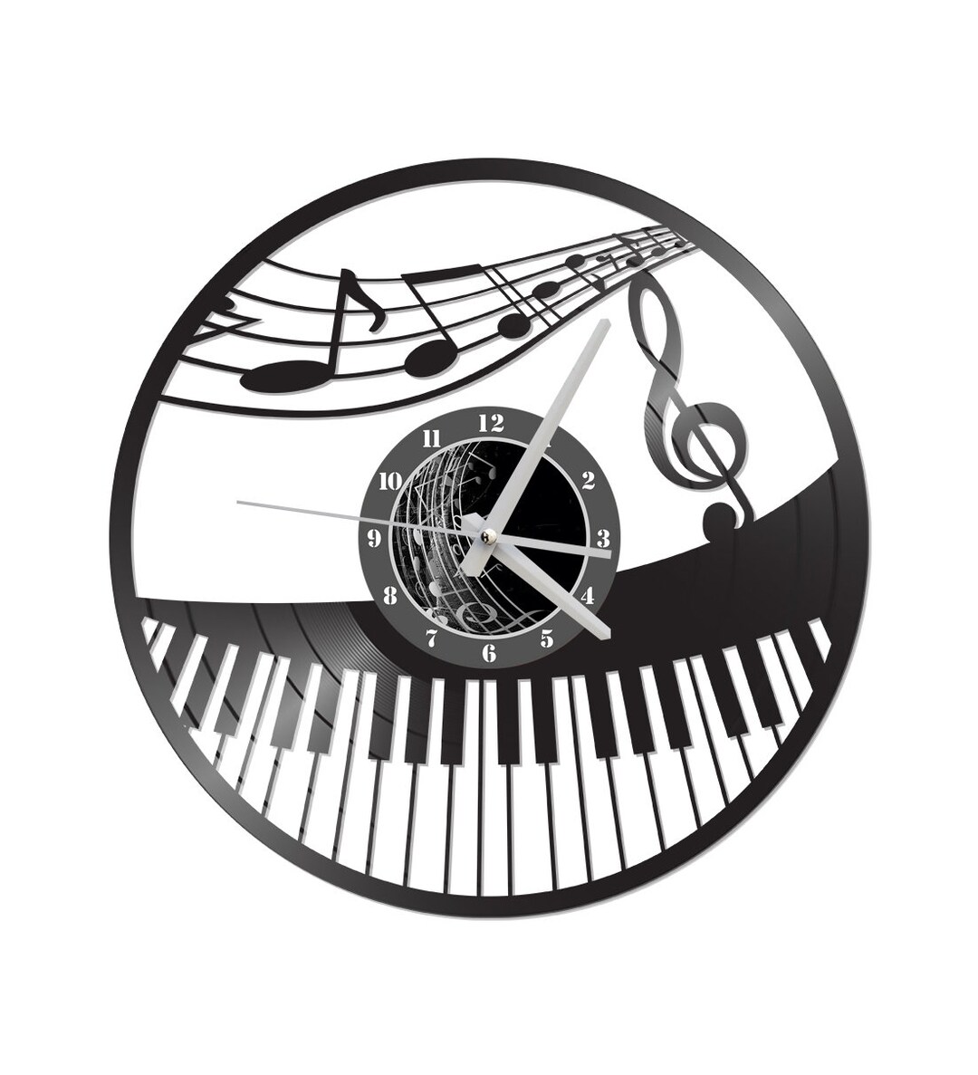 FREE SHIPPING Within USA!! Piano Themed Vinyl Album Record Clock Made ...