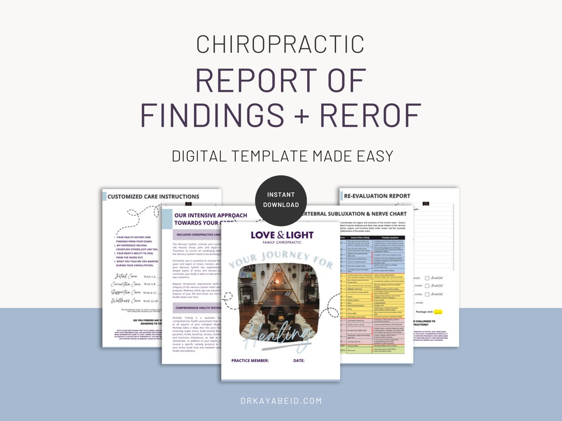 Chiropractic Office Report of Findings/ Re-report of Findings Canva ...