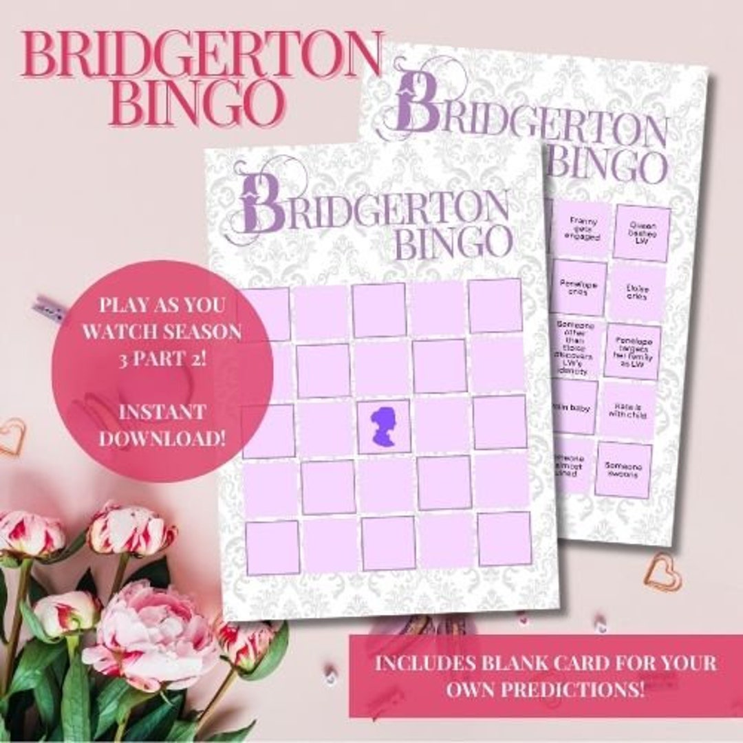 Bridgerton Bingo Game, Watch Party, Regency Era Viewing Party ...