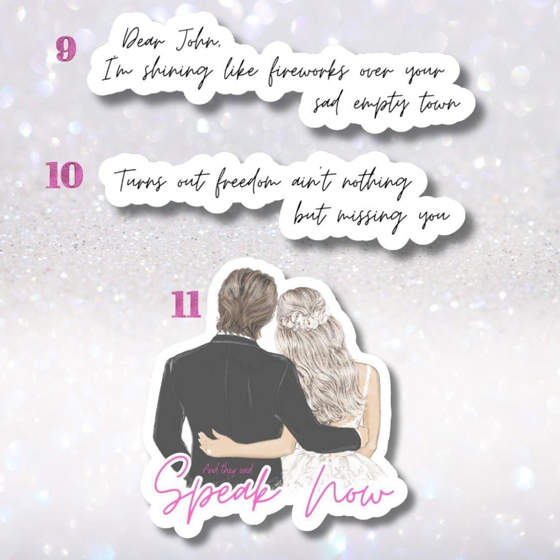Taylor Swift Speak Now Album Sticker Set: Vinyl Lyric Decals to ...