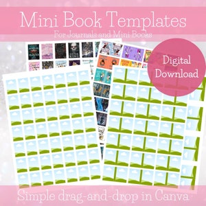 Digital Mini Book Editable Template - Reading Tracker Bookshelf - Canva ...