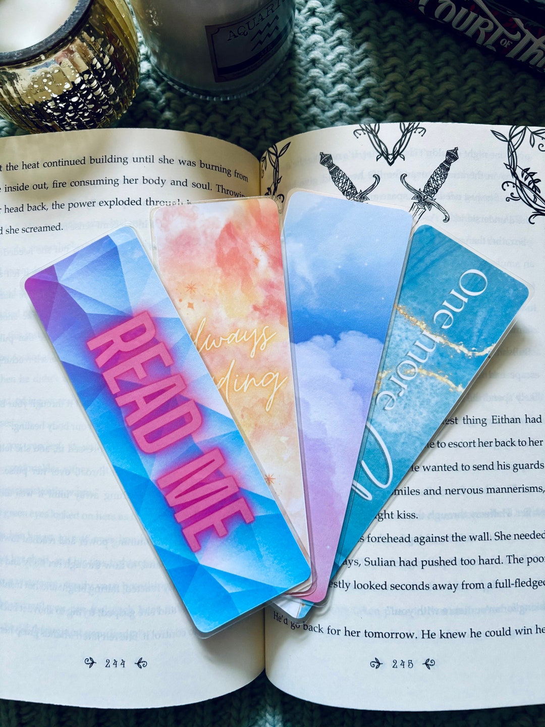 Book Lover Bookmark Set | One More Chapter Bookmarks | Colorful ...