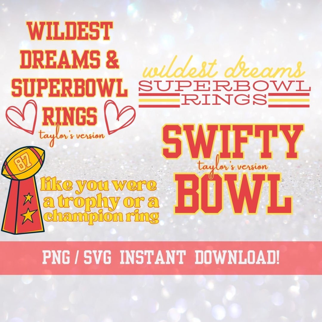 Taylor Swift Superbowl PNG SVG Instant Download Set, Swifty Bowl Party ...