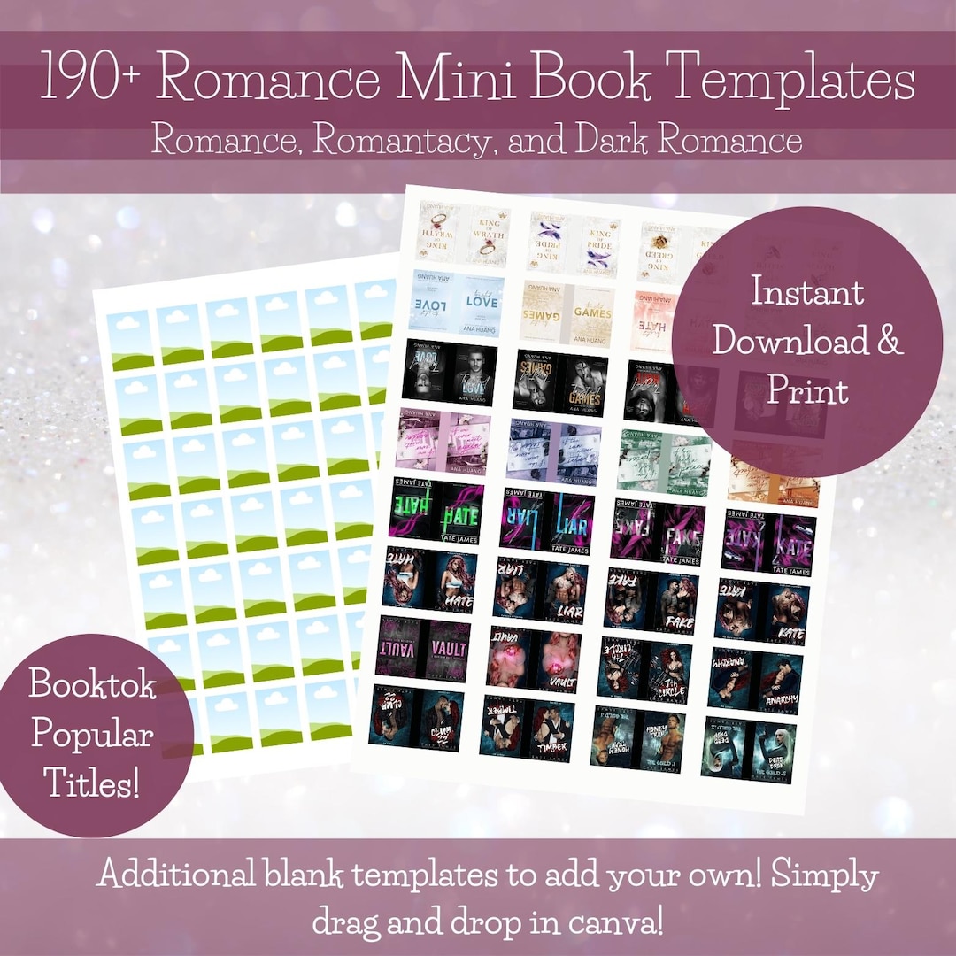 Dark Romance Mini Book Cover - Printable Booktok Reading Journal ...