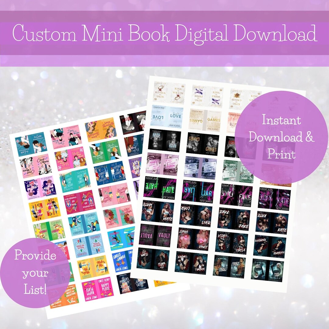 Custom Mini Book Template - Mini Book Digital Download - Miniature ...