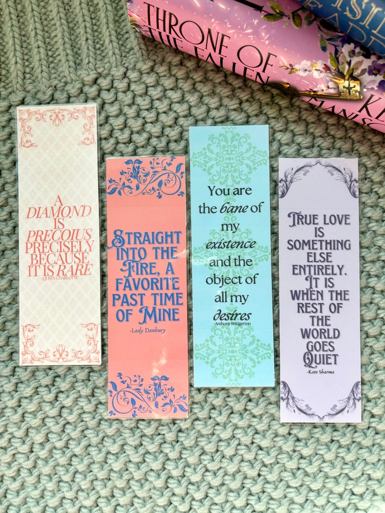 Bridgerton Inspired Regency Era Bookmark Set | Reading Gift | Love ...