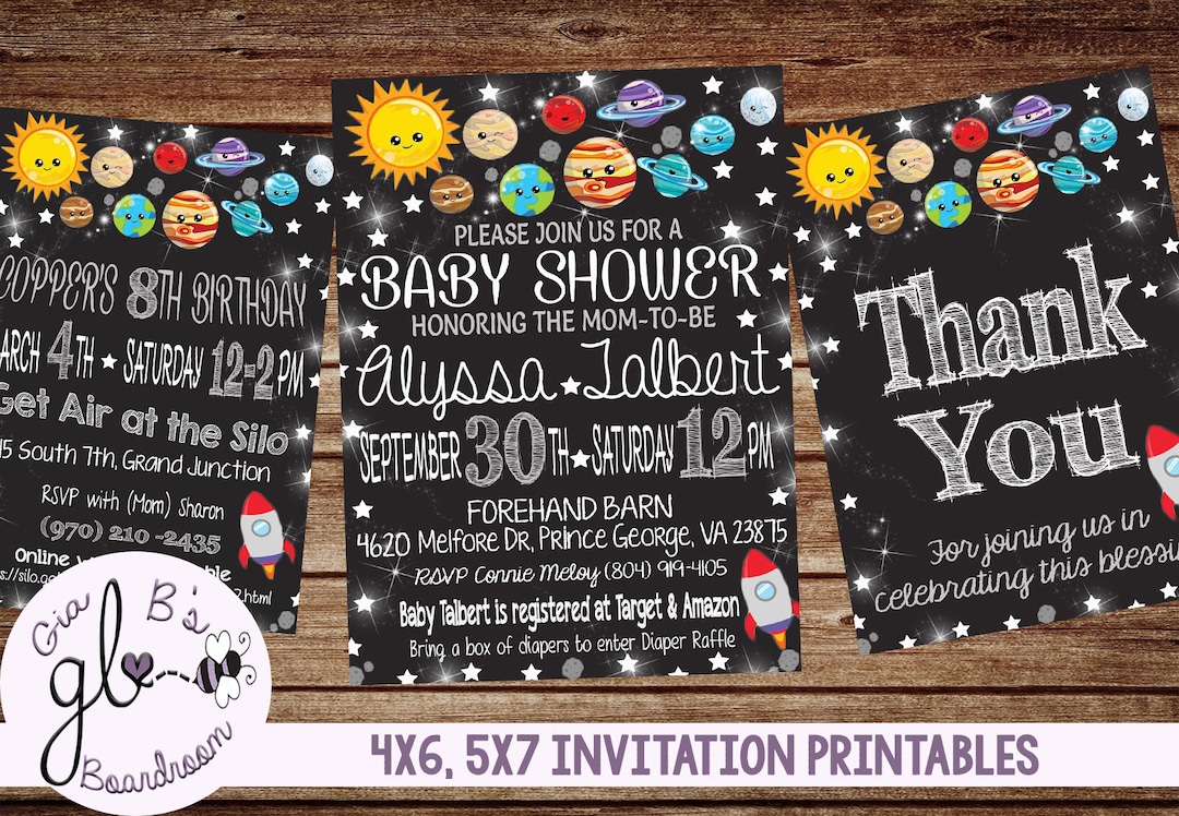 Printable Solar System Baby Shower/birthday Invitation - Etsy