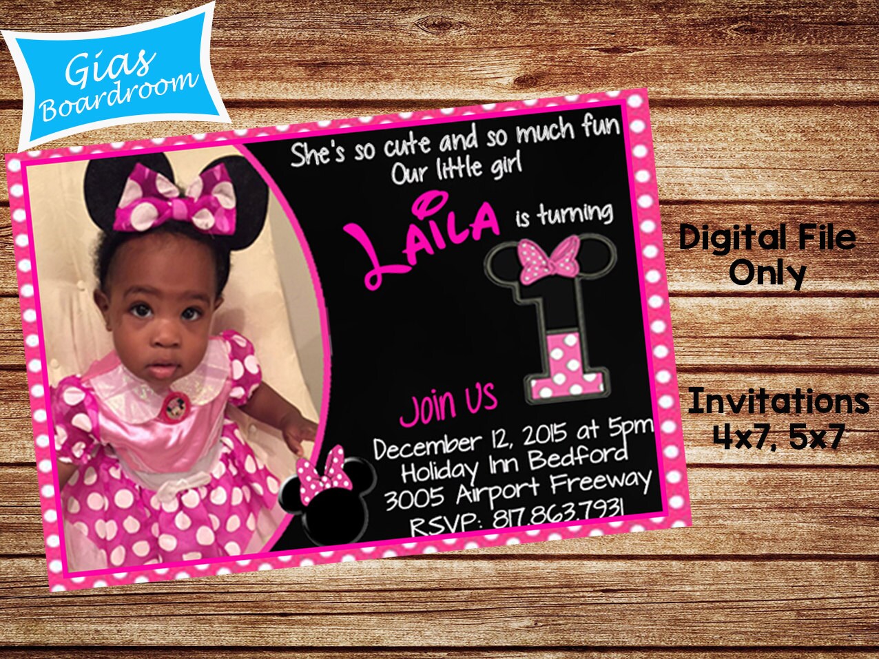 Minnie Mouse Invitation Digital File - Etsy