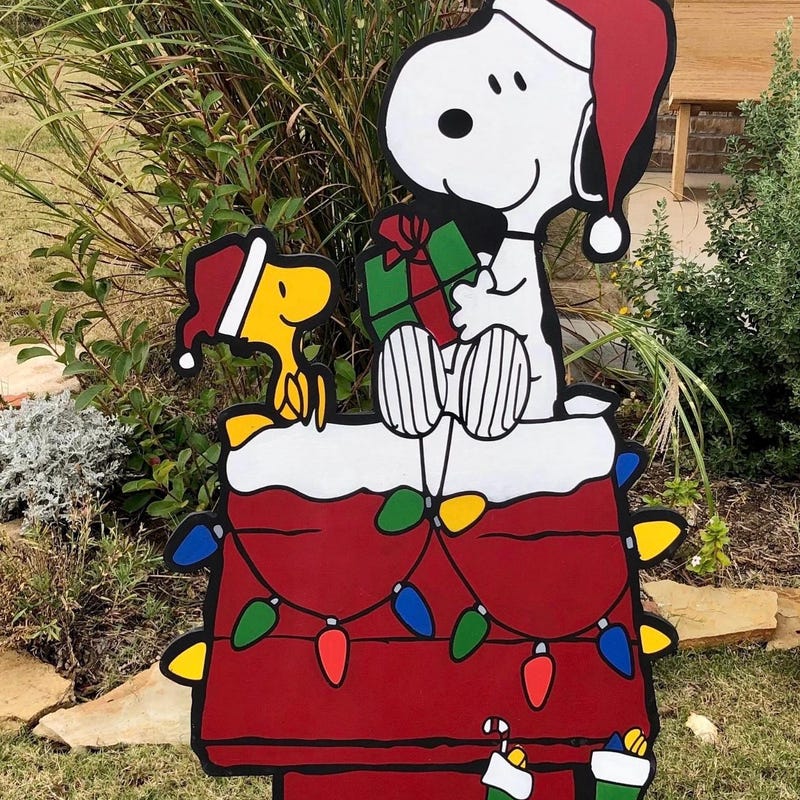 Outdoor Wooden Snoopy - Etsy