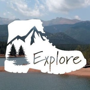 Explore Hiking Boot Decal / Vinyl Graphic Decal Many Color Options - Etsy