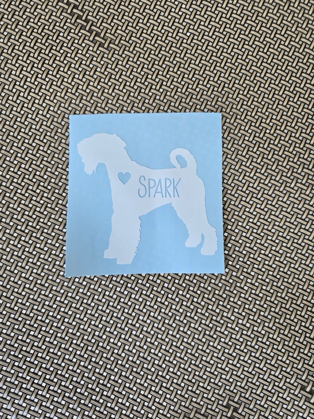 Custom Airedale Terrier Vinyl Decal - Silhouette With Heart and Name ...